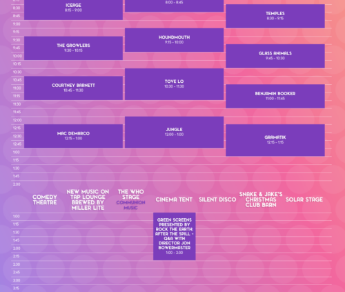 Bonnaroo Music Festival 2015 | The Schedule | Web Design and Content ...