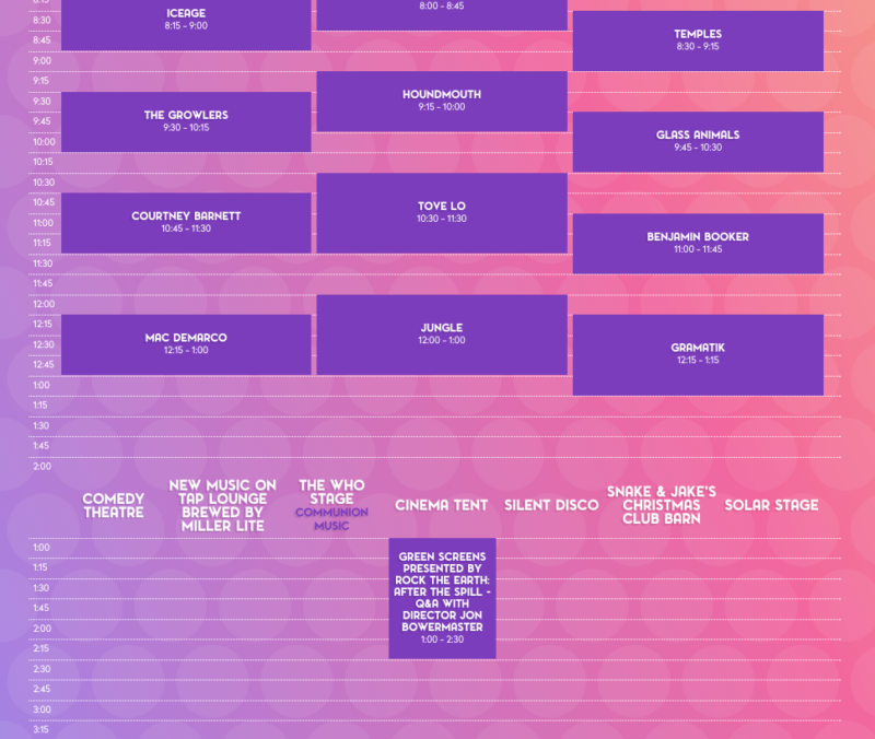 Bonnaroo Music Festival 2015 | The Schedule | Web Design and Content ...